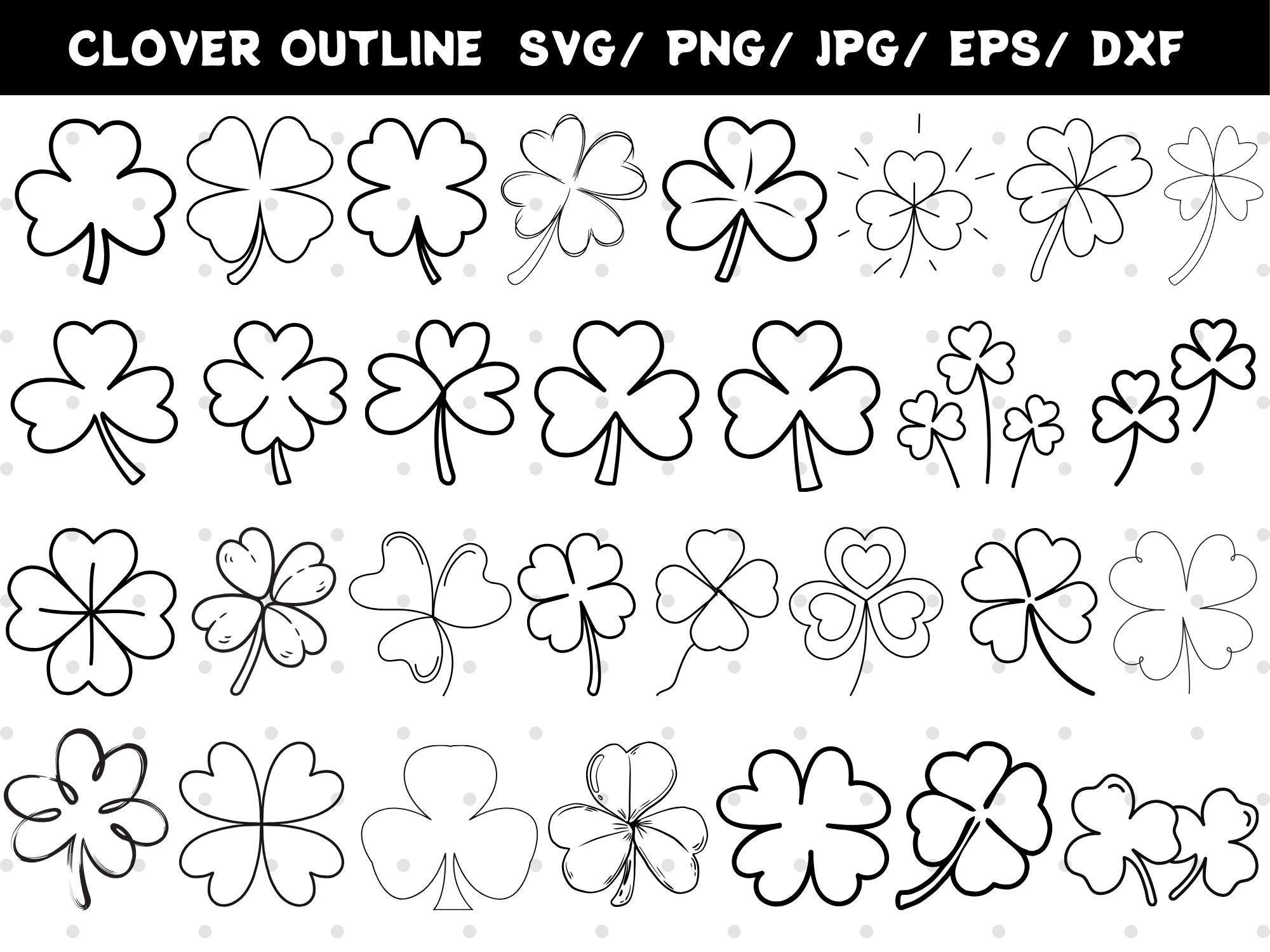 Clover Outline SVG: Shamrock Vector Graphics (digital Download) - Etsy