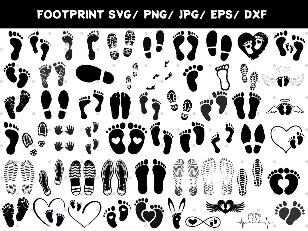 Footprints SVG Bundle, Foot Prints Png Bundle, Baby Feet SVG, Baby ...