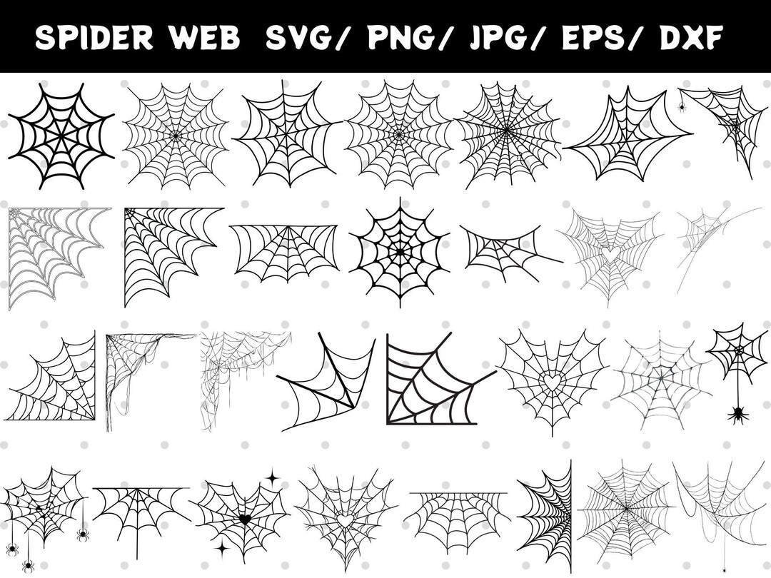 Halloween Spider Web SVG Bundle: Cobweb Clipart, Cricut Cut Files - Etsy