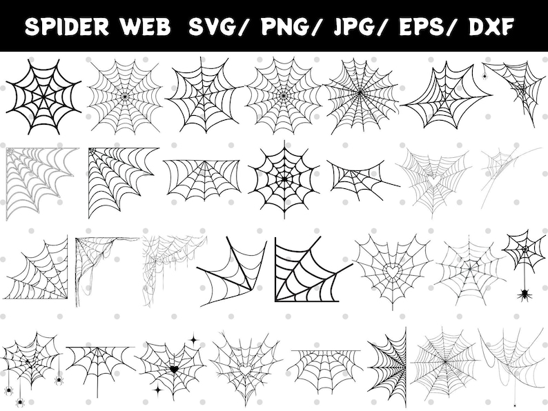 Halloween Spider Web SVG Bundle: Cobweb Clipart, Cricut Cut Files - Etsy
