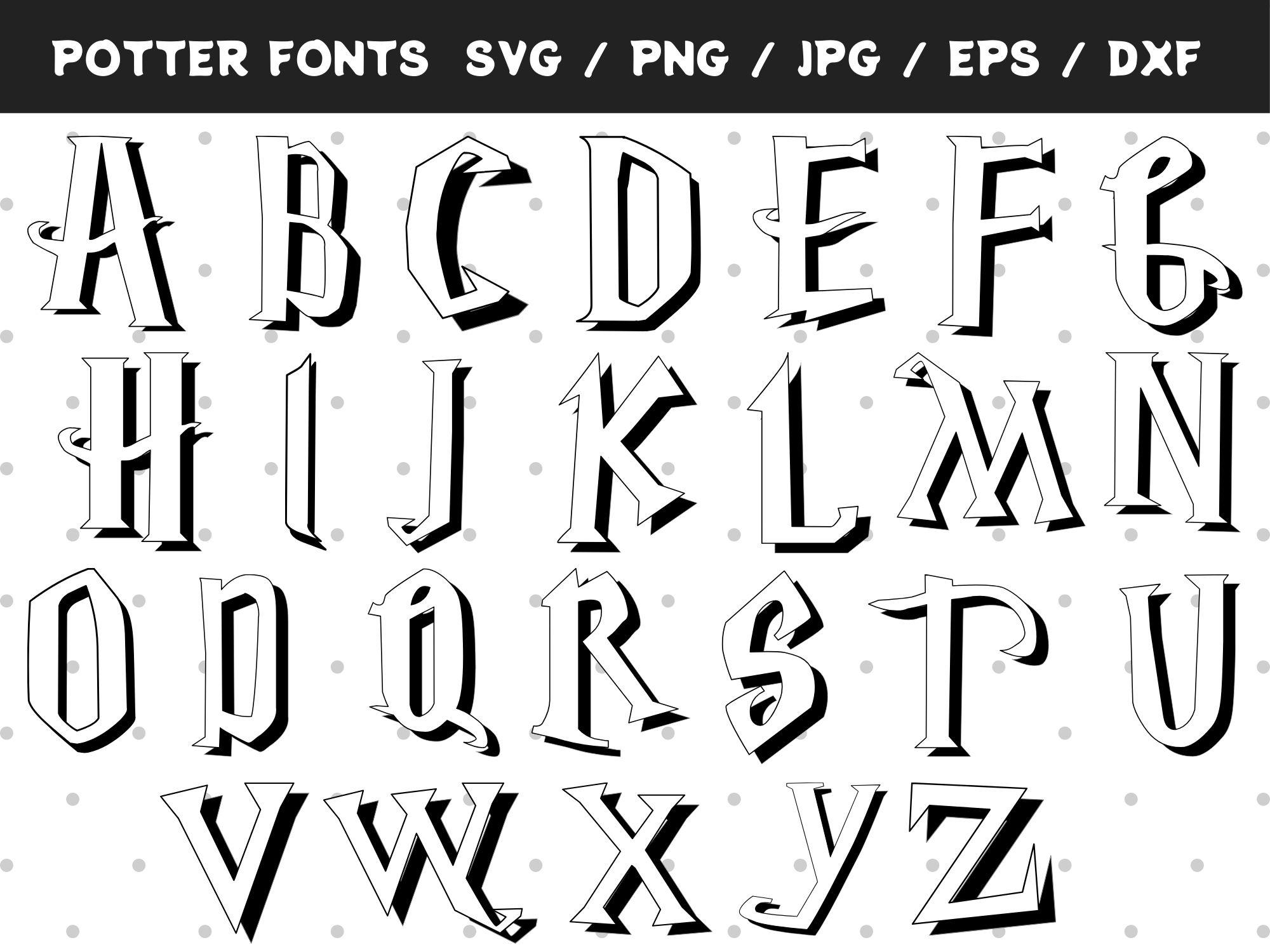 Potter Font SVG, Wizard Font Svg, Magic Wizard Svg, Halloween Font Svg ...