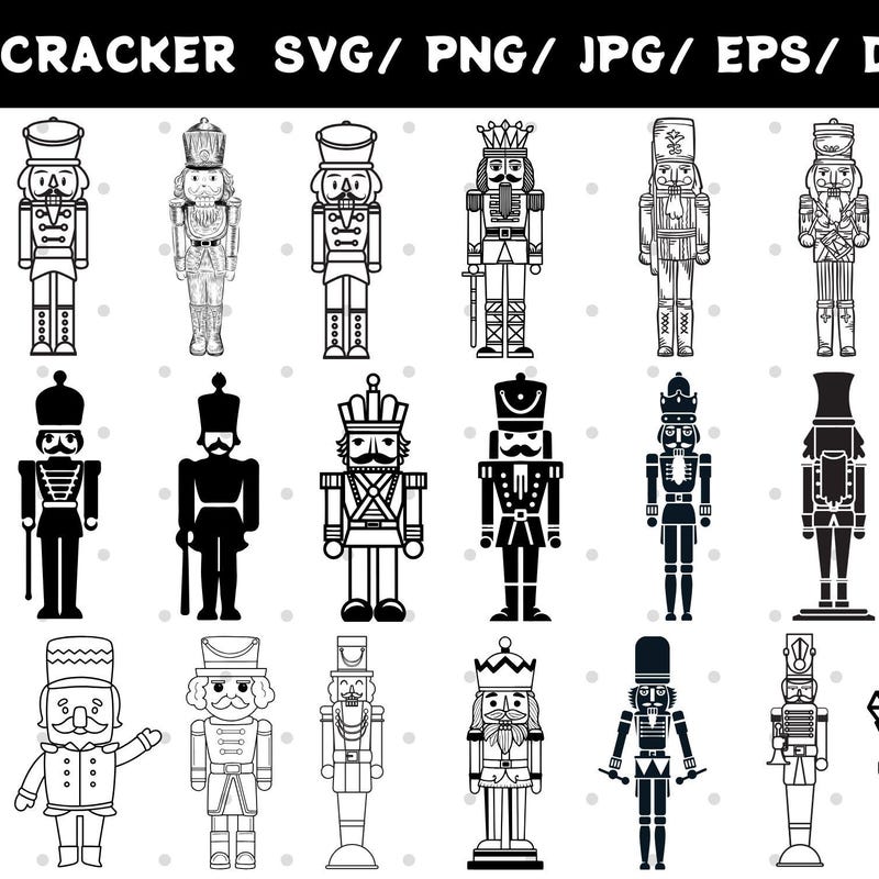 Nutcracker Black and White Clip Art - Etsy