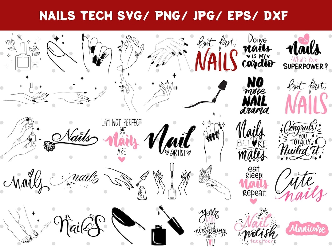 Nail Tech SVG Bundle | Nail Artist SVG Cut File | Girl Hand Svg | Nail ...