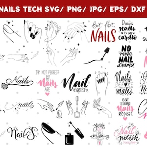 Nail Tech SVG Bundle | Nail Artist SVG Cut File | Girl Hand Svg | Nail ...