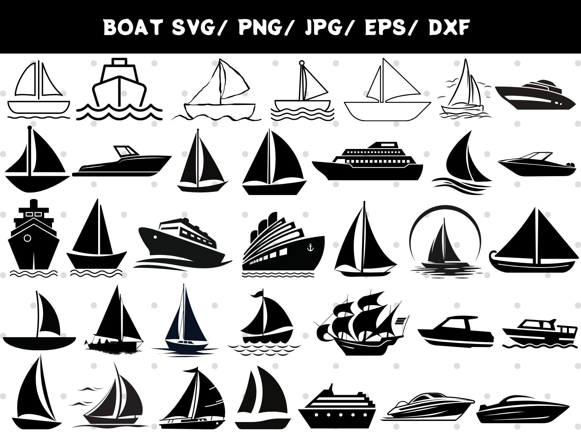 Boat SVG Bundle, Sail Boat Svg, Ship Svg, Speedboat Svg, Cruise Ship ...