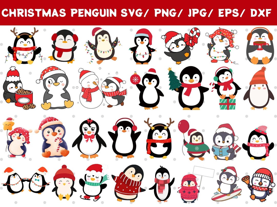 Penguin Christmas SVG | Christmas SVG | Cute Christmas Clipart ...