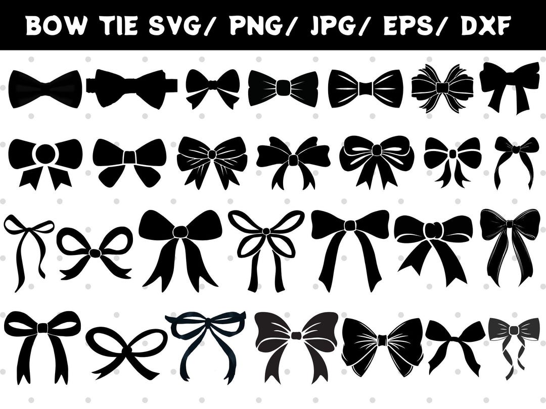 Bundle Bow Tie SVG Png Eps Dxf Cricut Silhouette Vector Clip Art ...