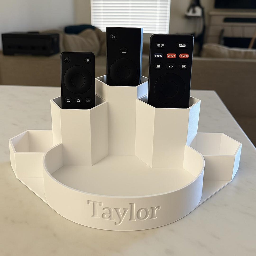 Personalized 3D Printed Remote Control Holder: PETG Plastic Organizer ...