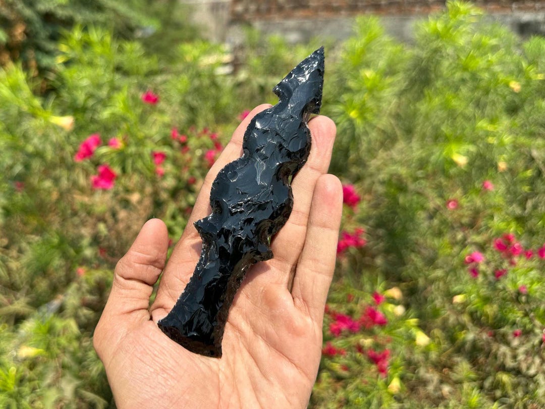 Beautiful Black Obsidian Sword-obsidian Knife-6 Inch - Man Handmade ...