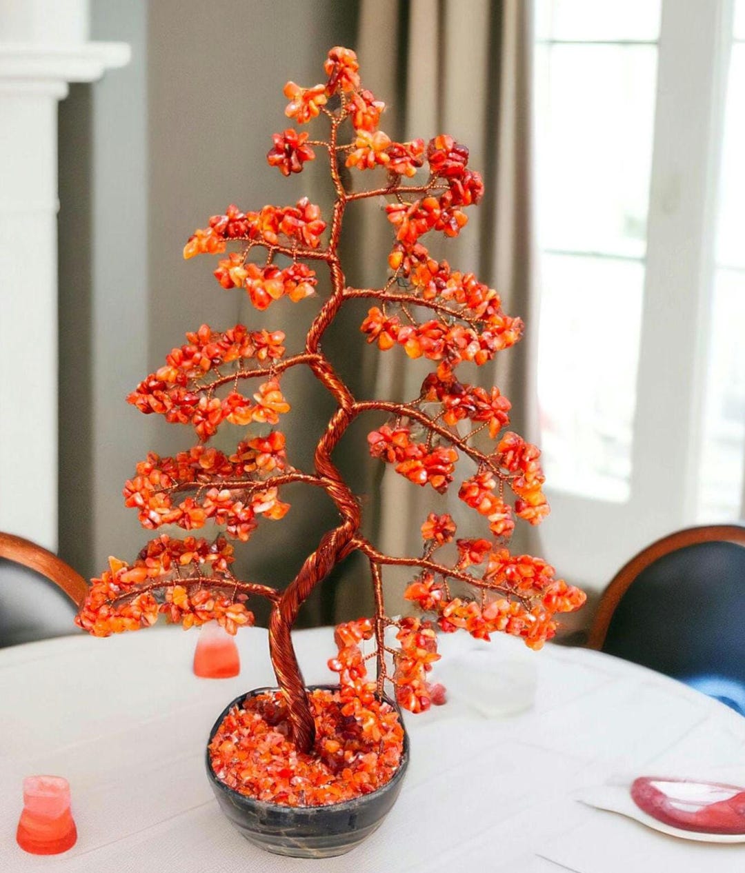 Red Carnelian Gemstone Tree - Healing Tree - Wire Sculpture - Harmony ...