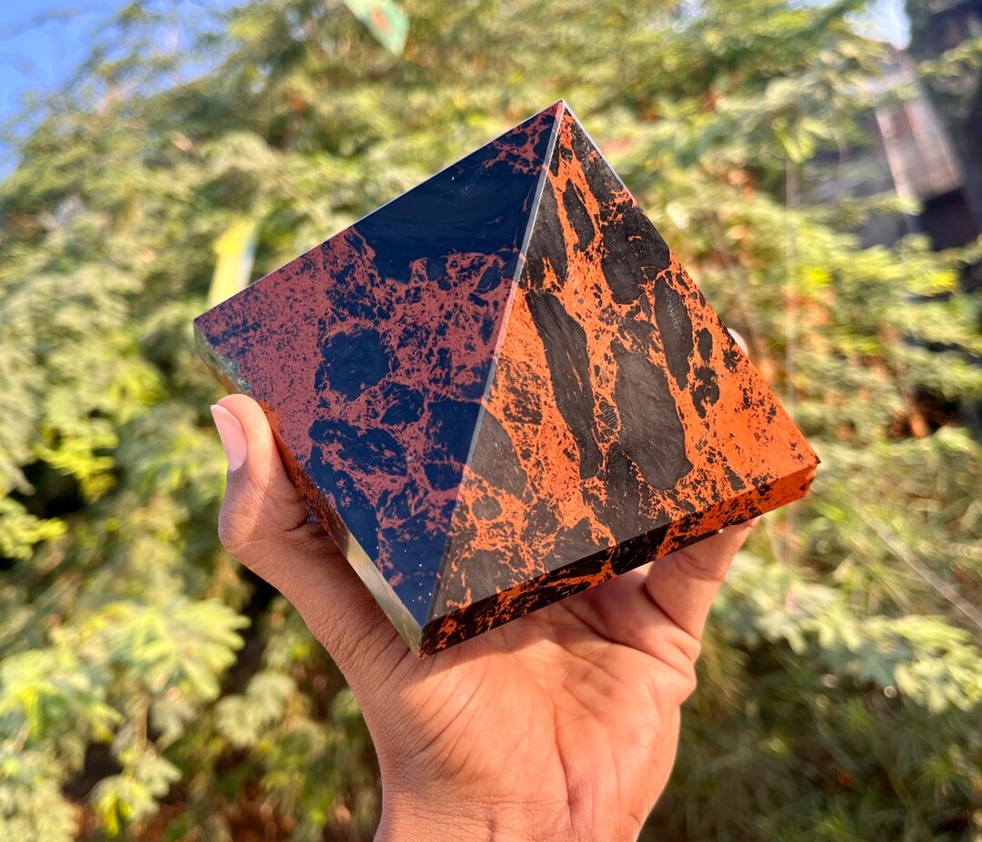 105 MM Large Red Mahogany Pyramid, Metaphysical Crystal Pyramid,healing ...