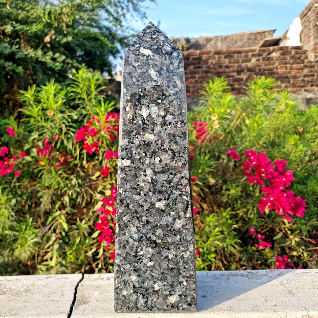 Larvikite 4 Faceted Obelisk Point Tower Reiki Healing Charged for ...