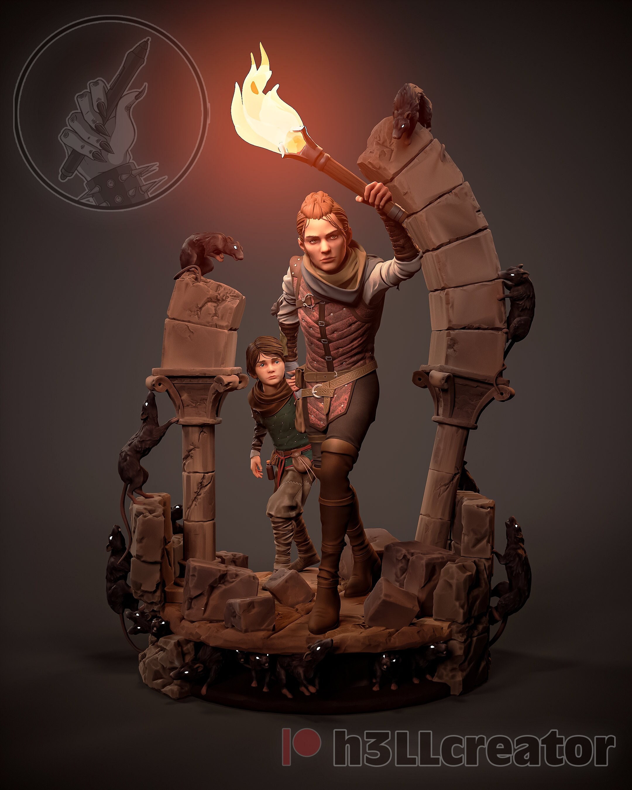 Amicia and Hugo 19cm / 7.5in painted A Plague Tale : Requiem 3D Printed ...