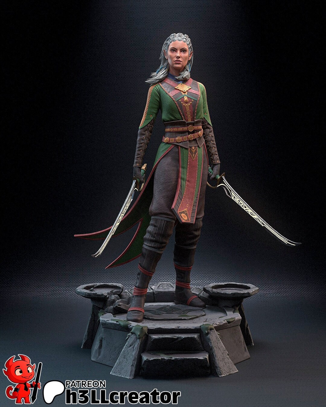 Figurine Jaheira 25cm / 9.8n (painted) - Baldur's Gate 3 - 3D Printed ...