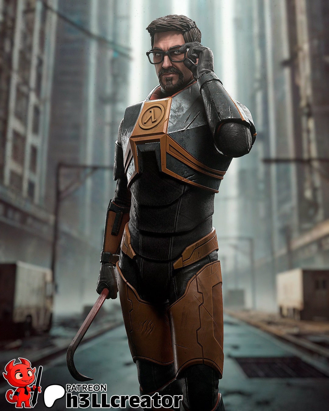 Figurine Gordon Freeman 31cm / 12.2in (painted) - Half Life - 3D ...
