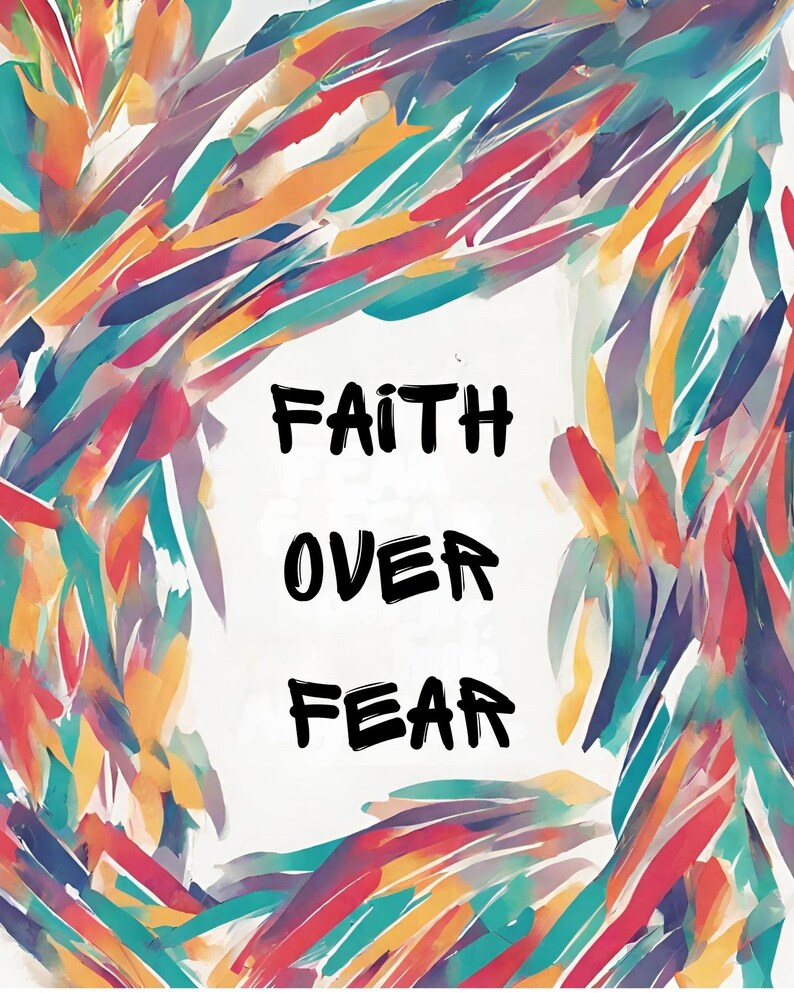 Faith Over Fear. Christian Wall Art. Trust in the Lord With All Your ...