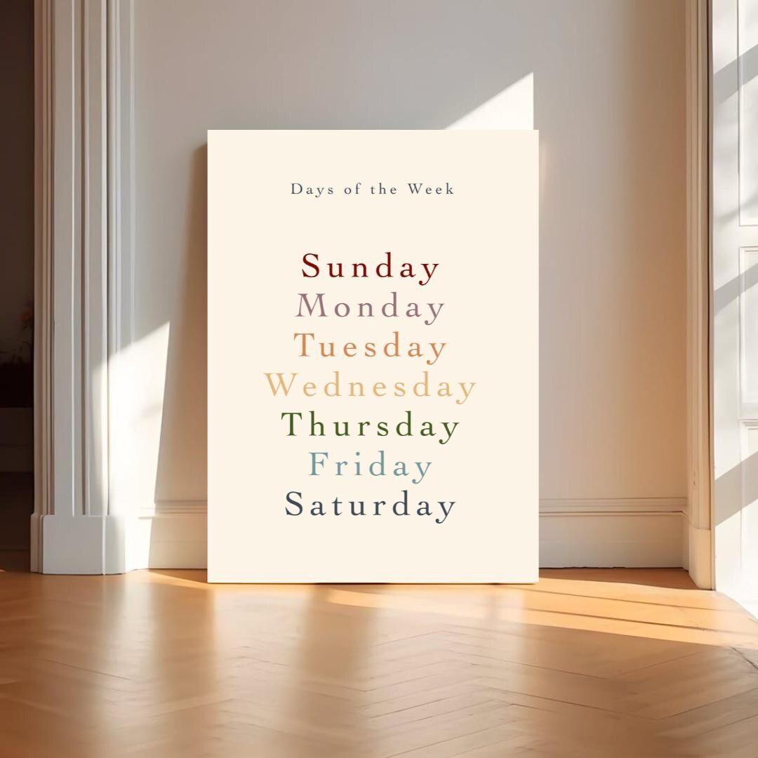 Vintage Themed Days of the Week Poster by Little Willow Art Co. | Fine ...