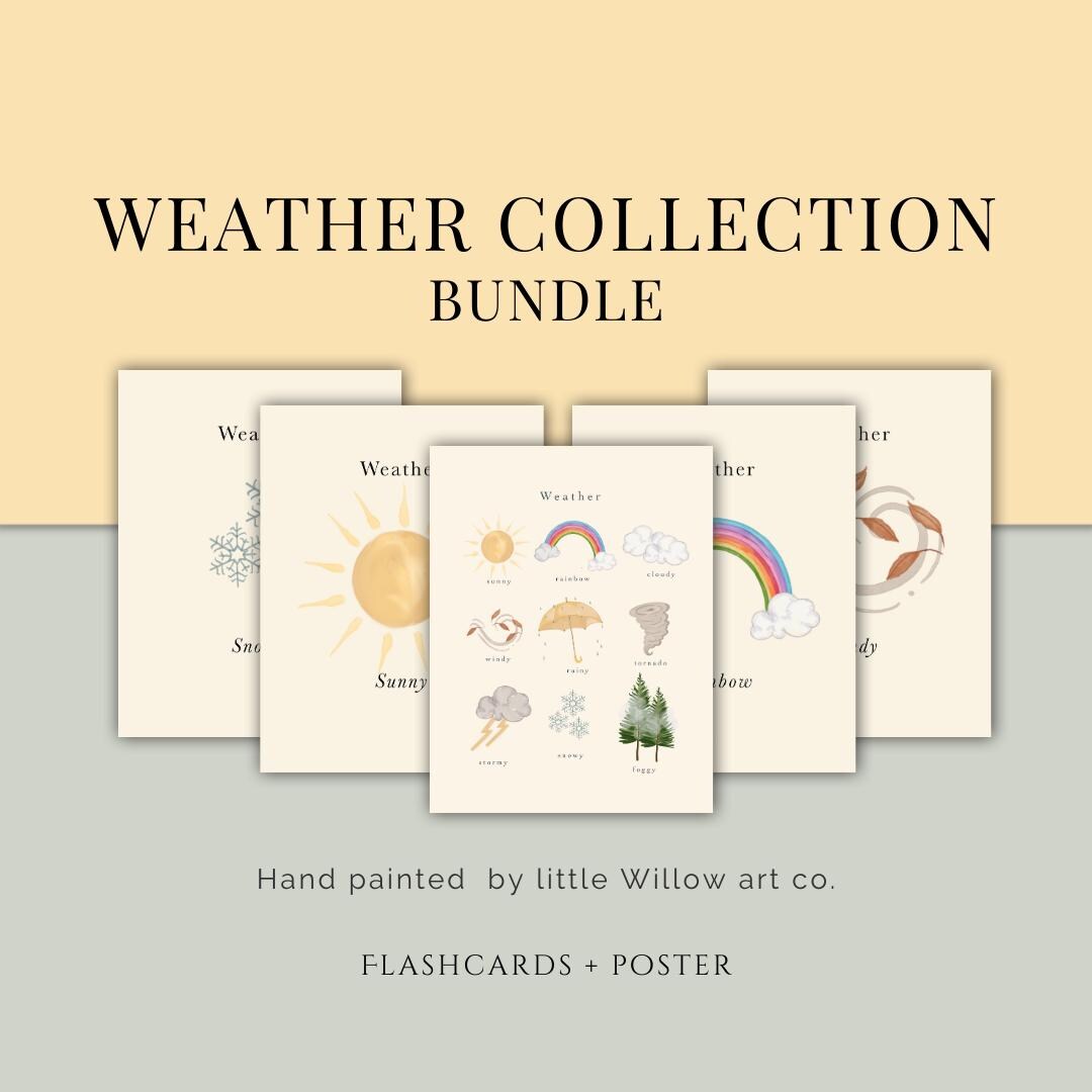 Montessori Weather Flashcards + Poster - Vintage Themed Printables for ...
