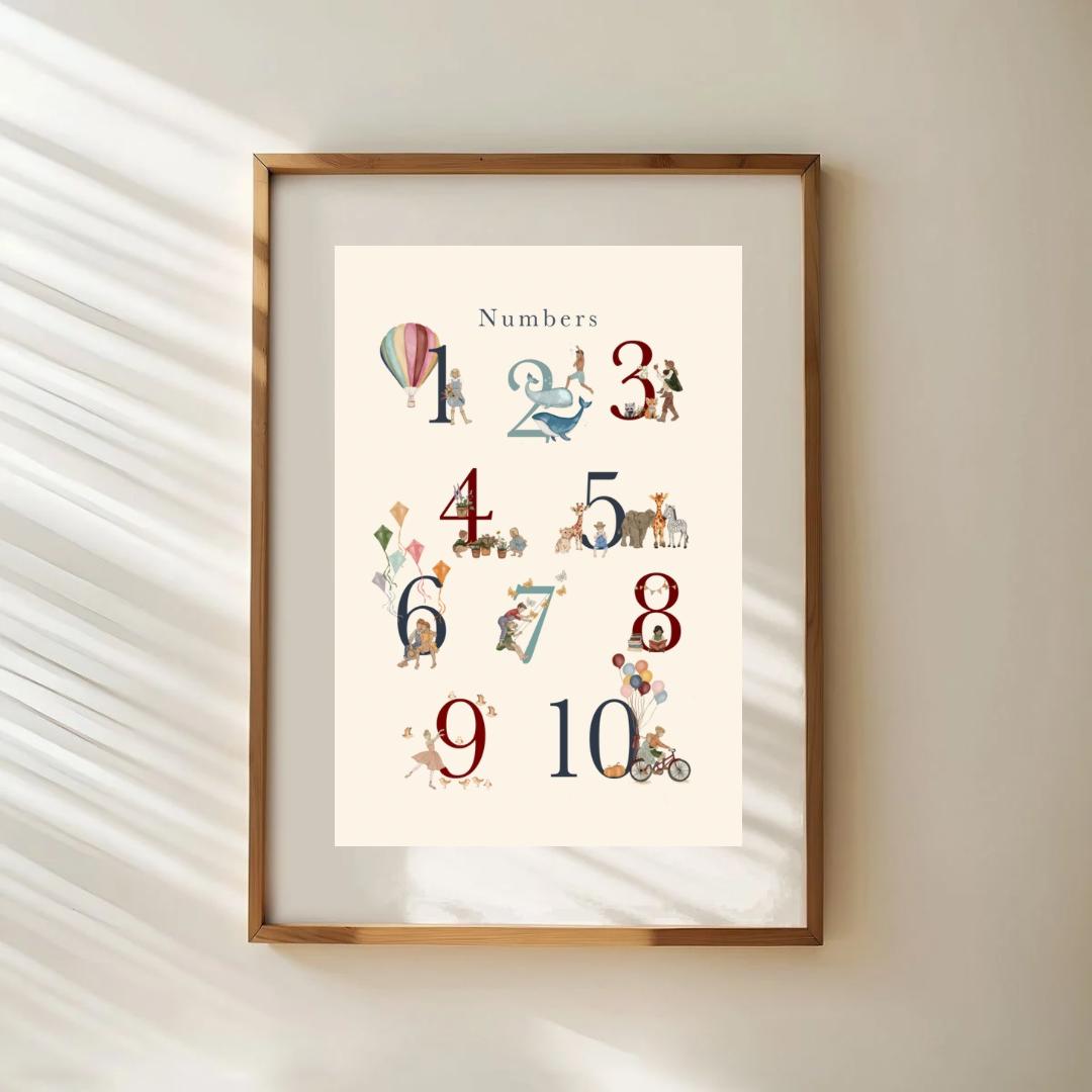 Vintage Themed Numbers Painting by Little Willow Art Co. | Fine Art ...