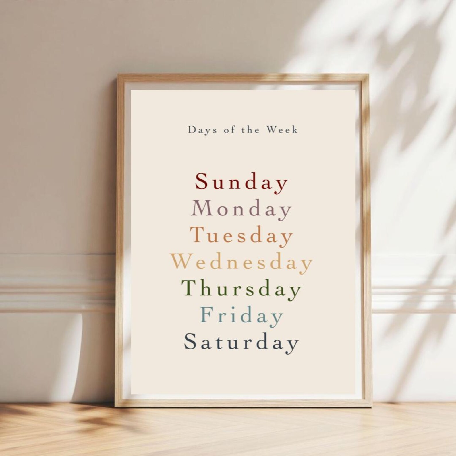 Vintage Themed Days of the Week Poster by Little Willow Art Co. | Fine ...