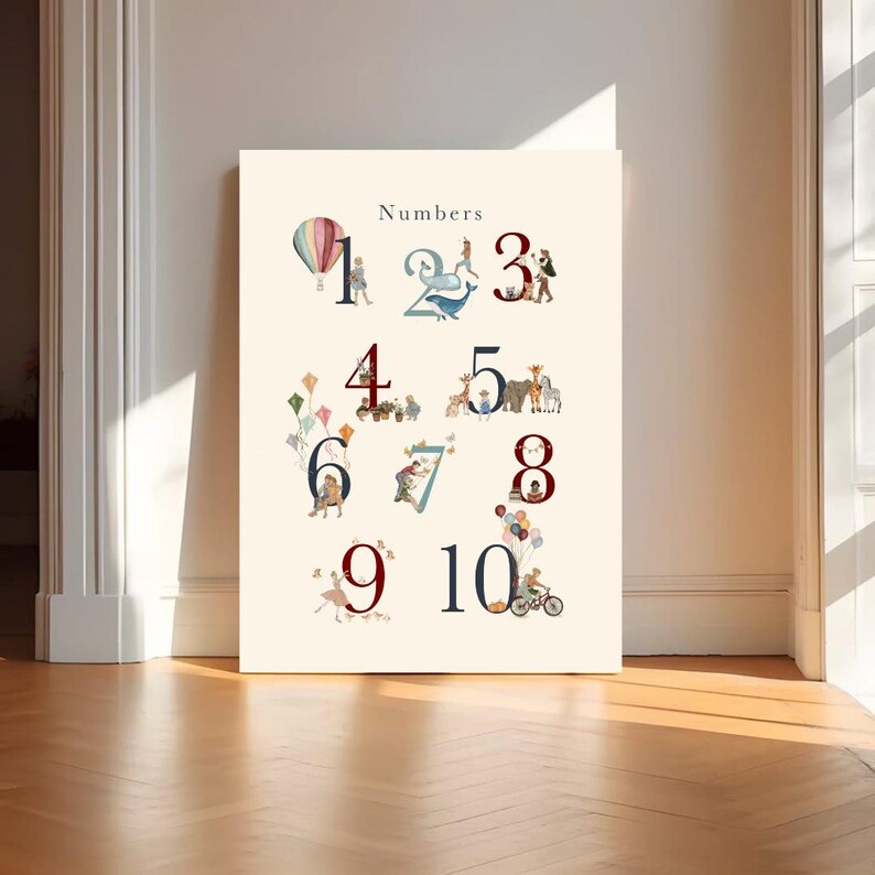 Vintage Themed Numbers Painting by Little Willow Art Co. | Fine Art ...