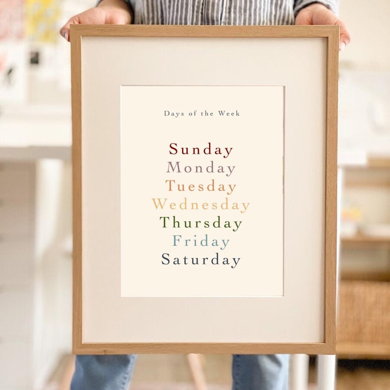 Vintage Themed Days of the Week Poster by Little Willow Art Co. | Fine ...
