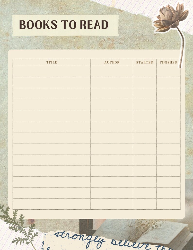 Digital Reading Journal | PDF | Reading Tracker | Planner ...