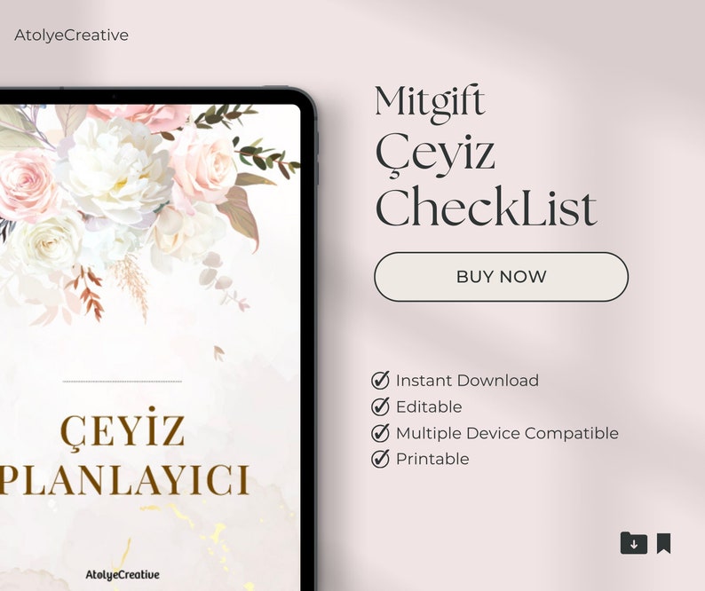 CEYIZ LIST- Midgift Planner Turkish- Türkçe Çeyiz Listesi - Etsy