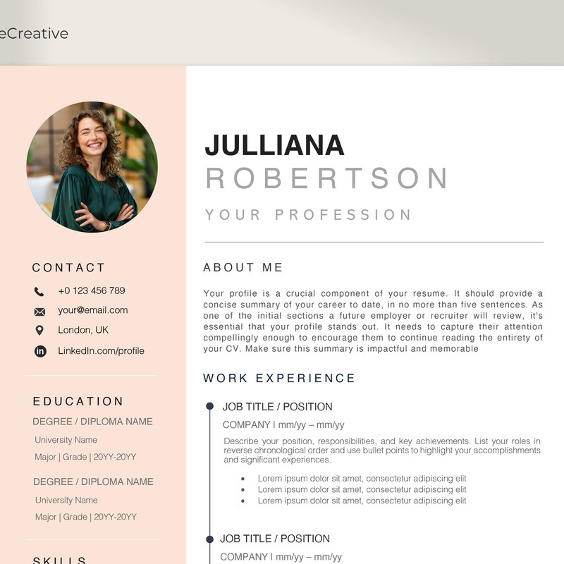Cute Resume Template - Etsy