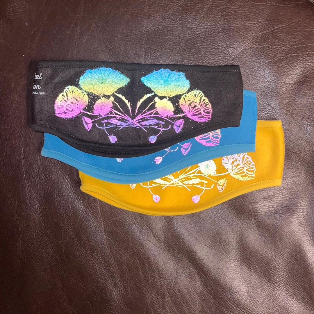 Poppy Flower Reflective Ear Warmer Headband - Etsy