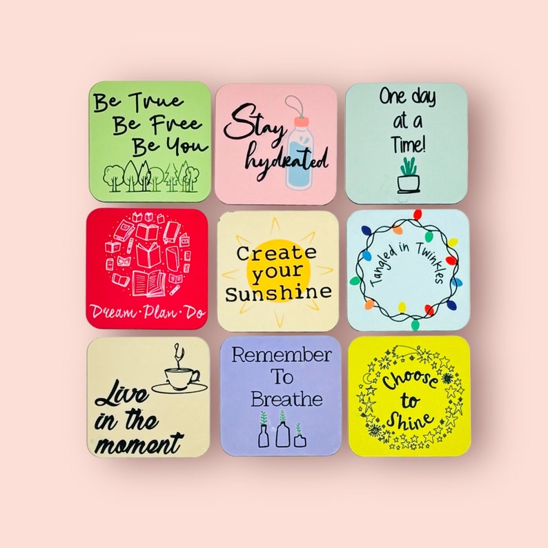 Handmade Quotation Magnets Set, Cute and Quirky Fridge Magnets, Funny ...