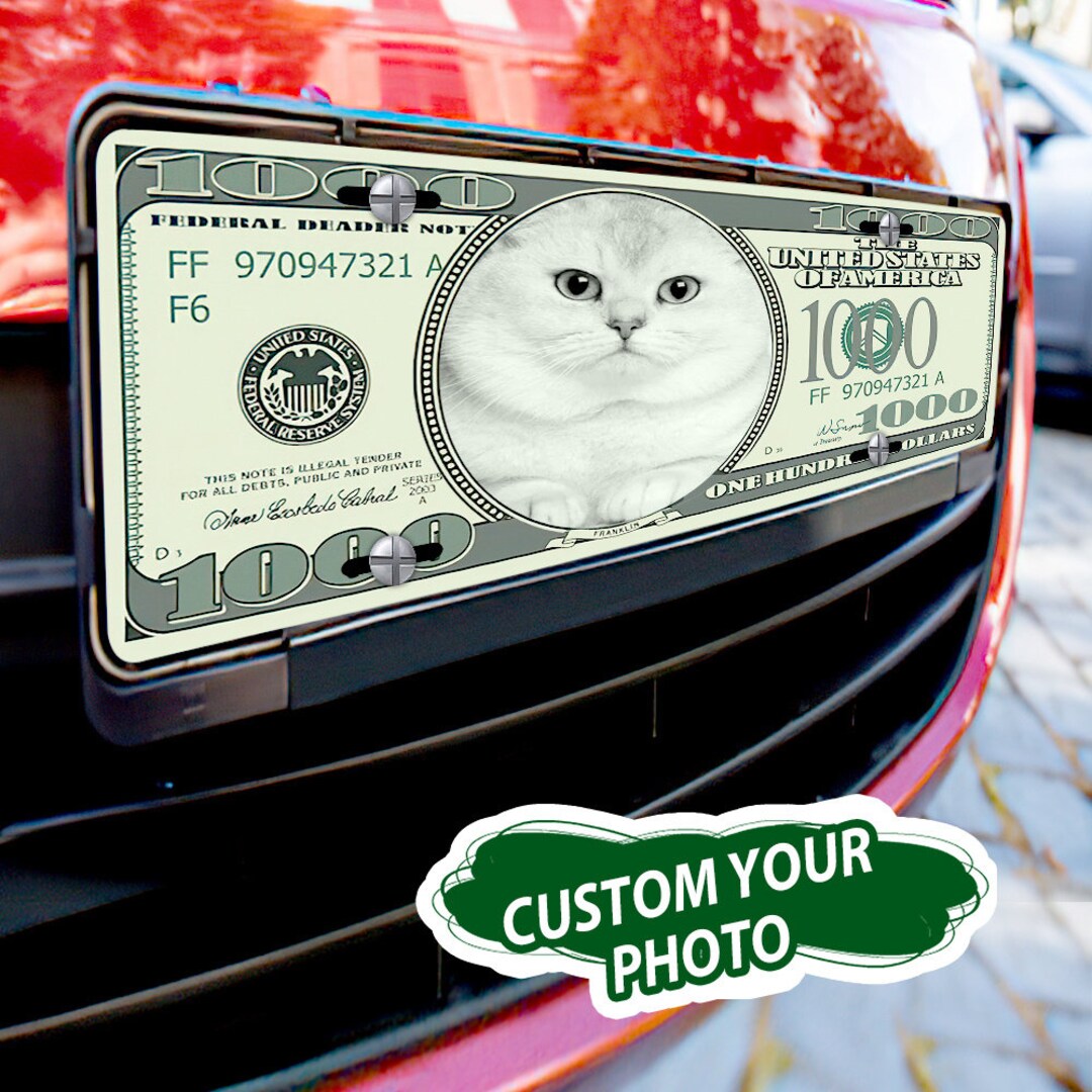 Custom Photo License Plates Personalized Money Front License - Etsy