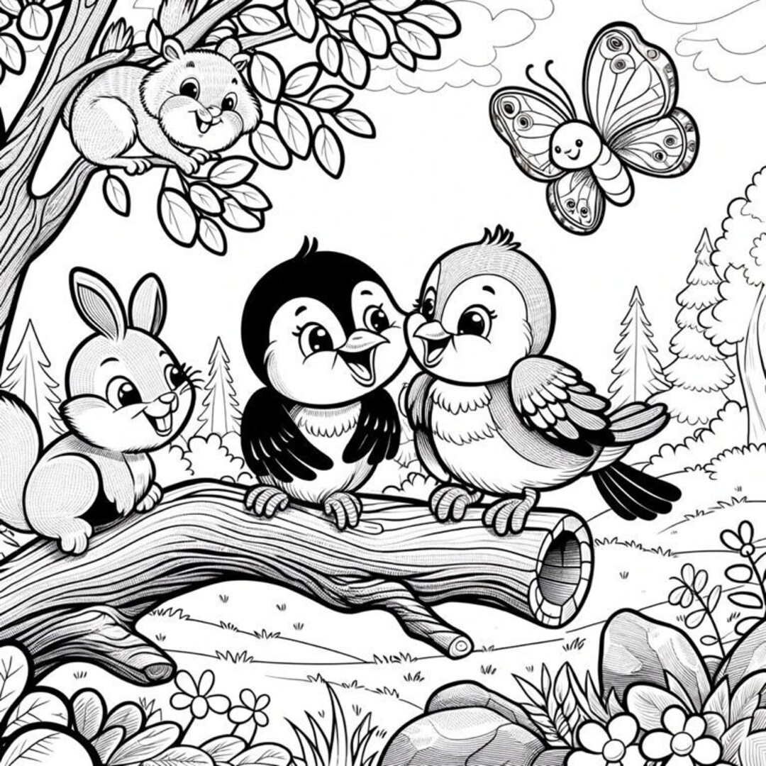 Cute Animals Coloring Book 24 Pages - Etsy