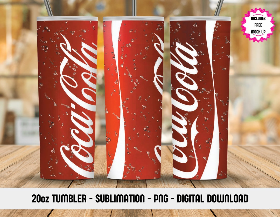 Coca Cola PNG 20oz Skinny Tumbler Wrap, Sublimation, Coke PNG, Digital ...