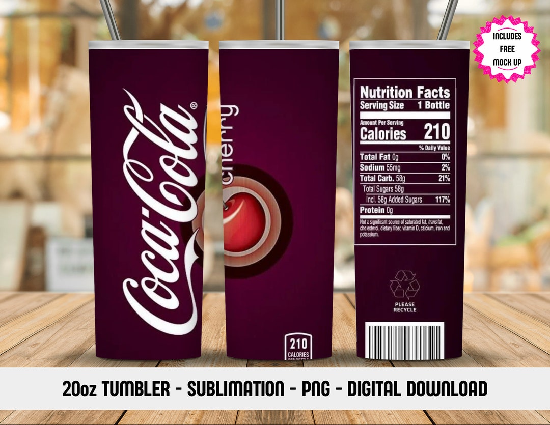 Cherry Coca Cola PNG 20oz Skinny Tumbler Wrap, Sublimation, Cherry Coke ...
