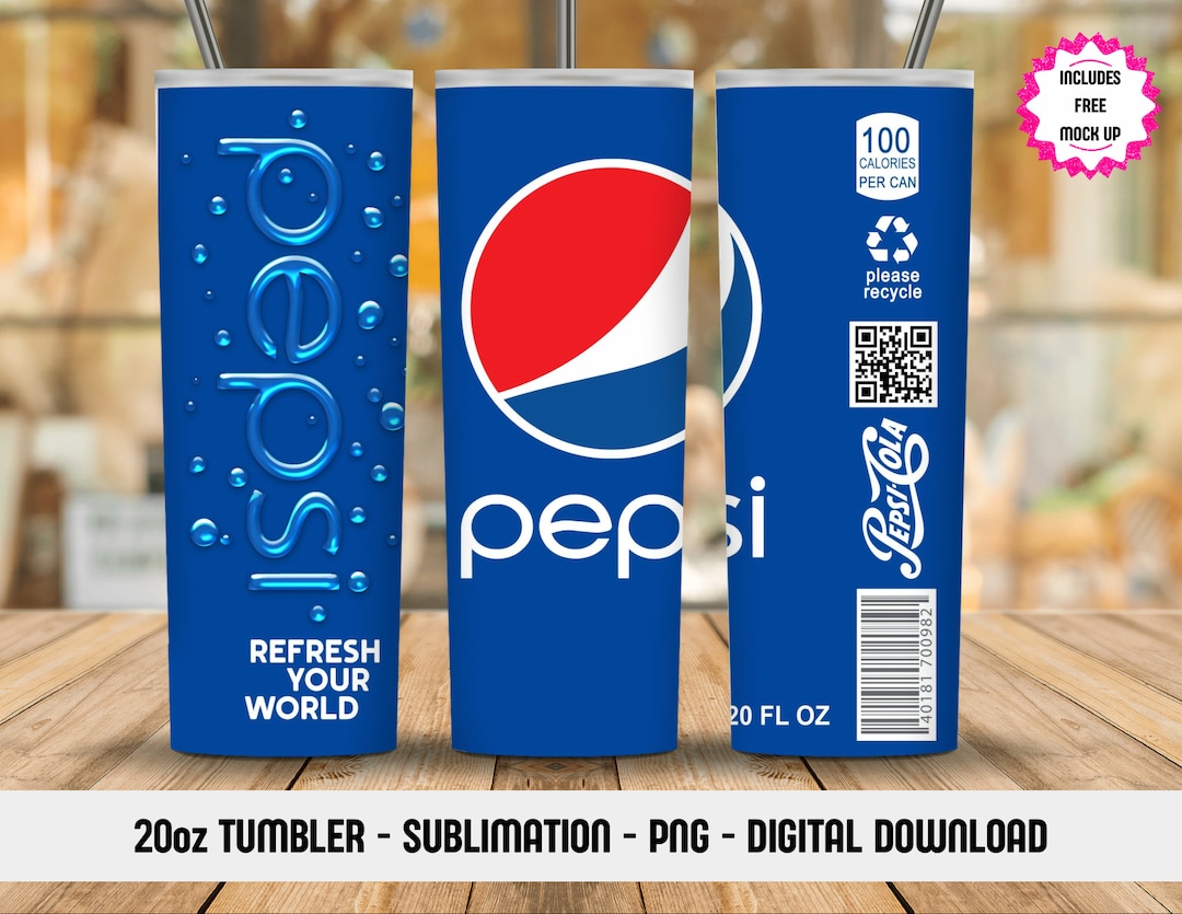 Pepsi PNG 20oz Skinny Tumbler Wrap, Sublimation, Pepsi PNG, Digital ...