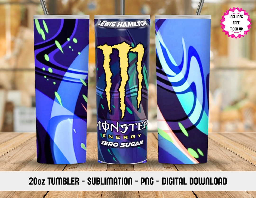 Monster Energy Lewis Hamilton PNG 20oz Skinny Tumbler Wrap, Sublimation ...