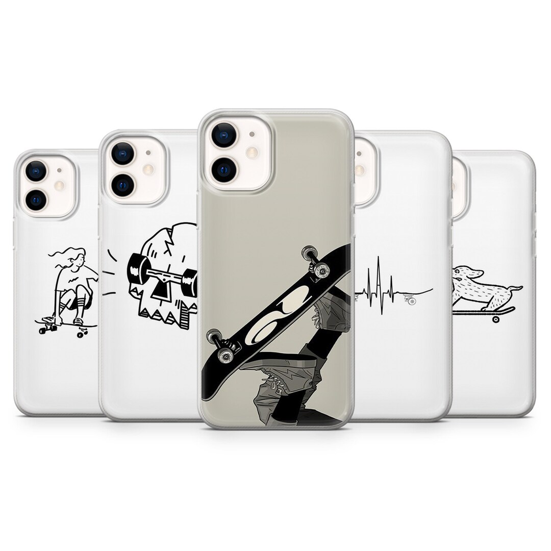Skateboarding Case Skate Line Art Cover for iPhone 17pro, 16, 15, 14 ...