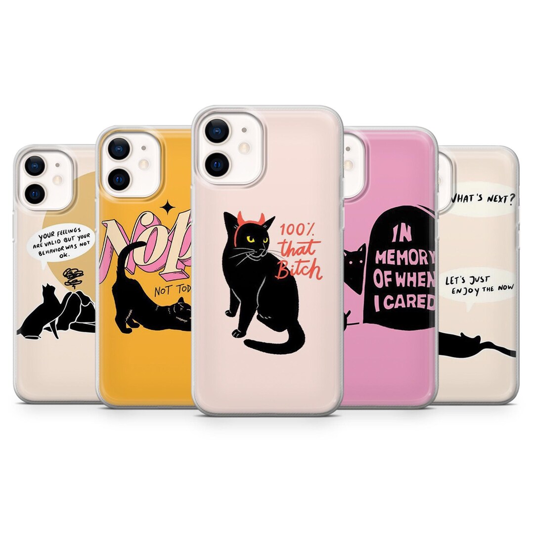 Black Cat Case Women Cat Cover for iPhone 17pro, 16, 15, 14, 13, 12 ...