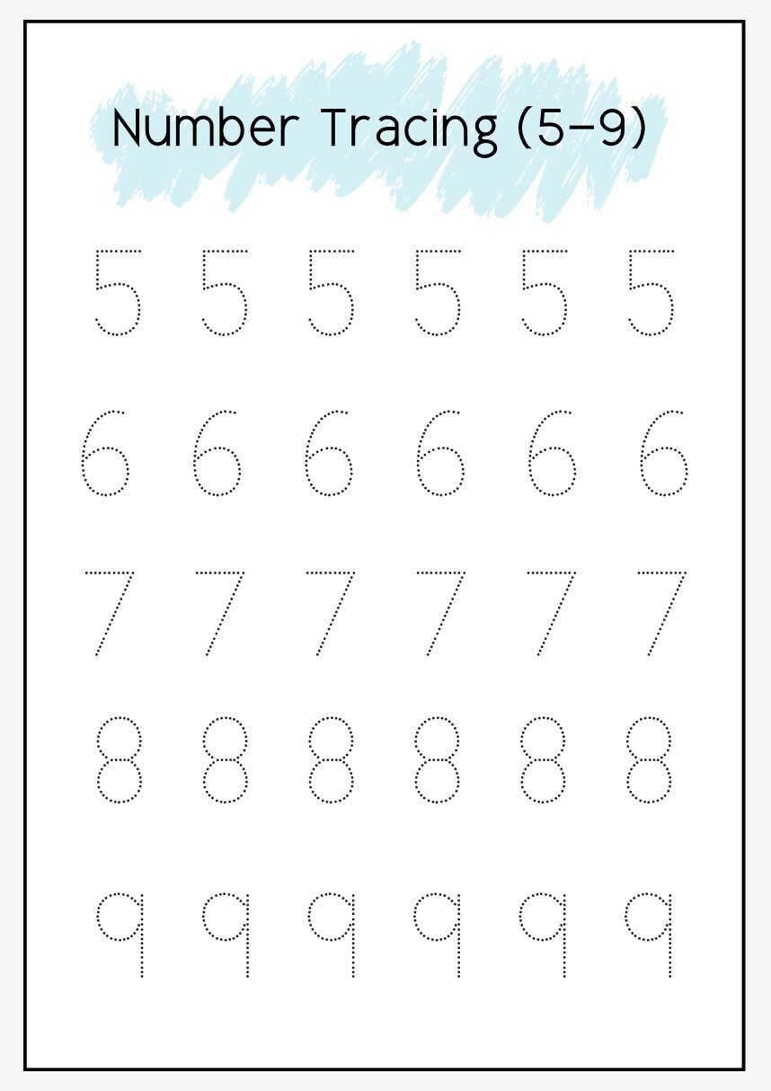 Number Tracing Worksheets - Etsy