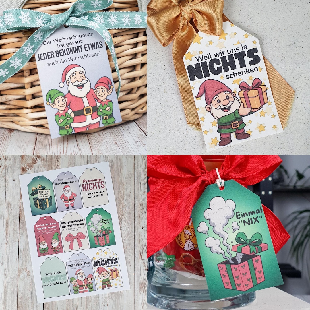 No Wishes Christmas Gift Tags – Funny Printable Gift Tags – Humorous ...