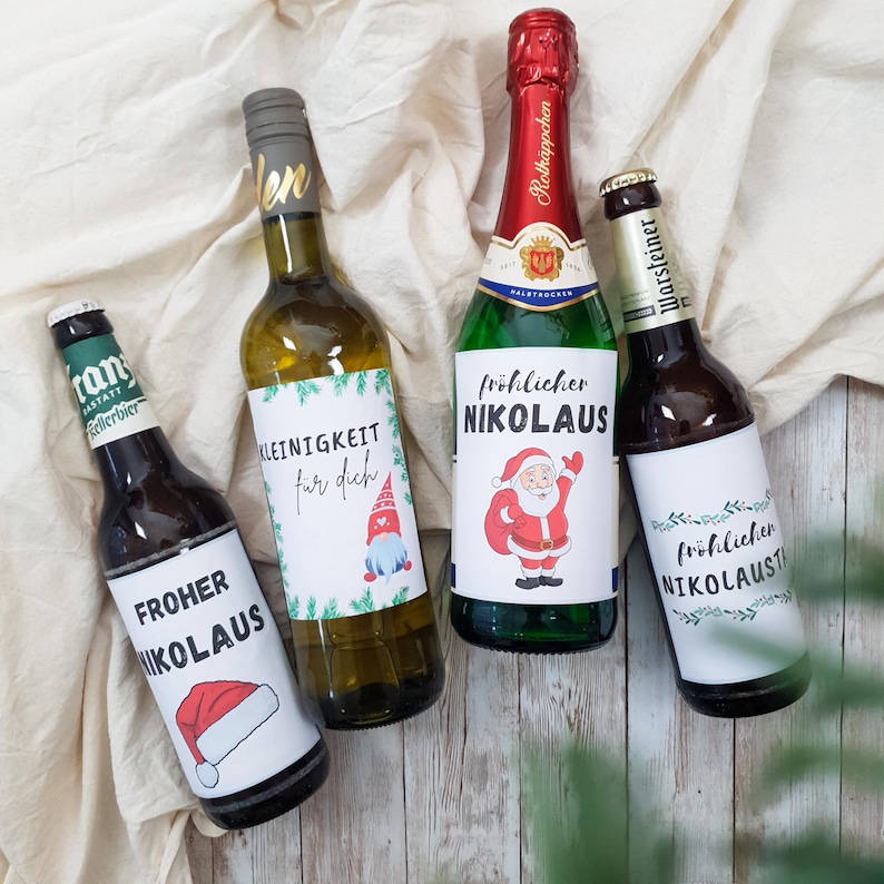 Printable Santa Claus Labels – Bottle Labels & Beer Labels – Santa ...