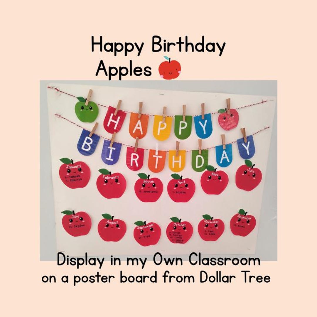 Apples Happy Birthday Banner for Your Classroom's Birthdays! PDF ...