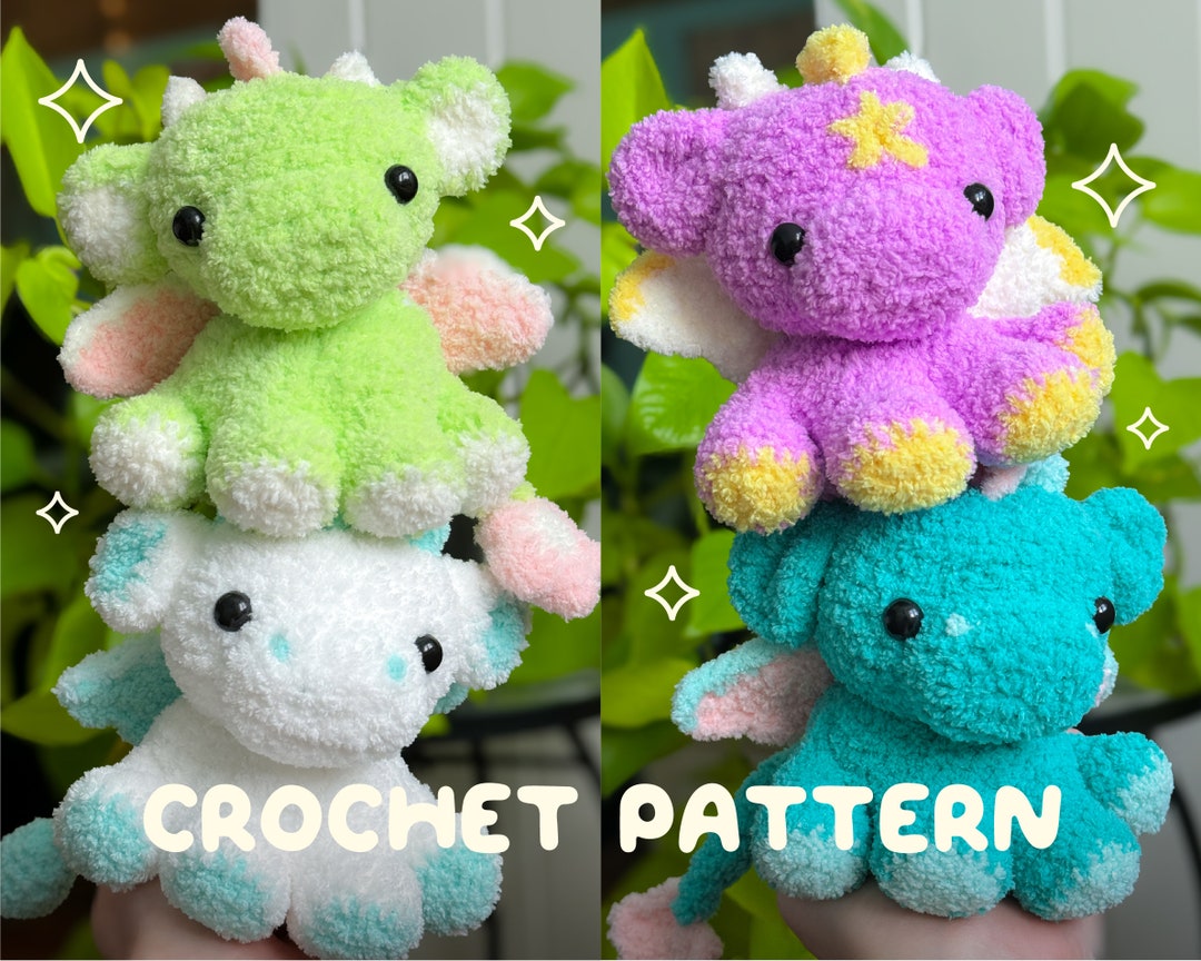 Crochet Baby Dragon Plushie Pattern | Amigurumi Stuffed Animal PDF Pattern in English - Etsy