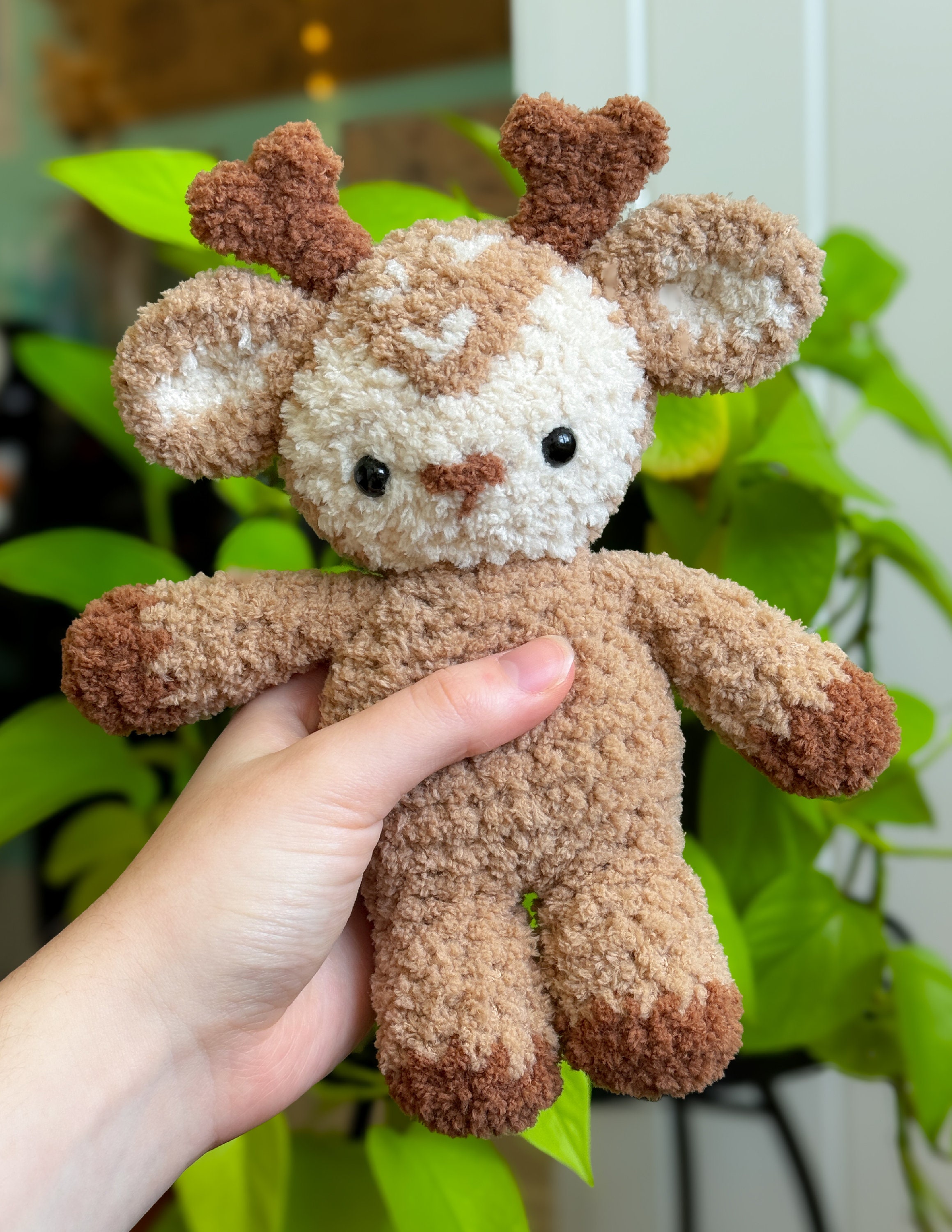 Crochet Baby Bobble Head Deer Plushie Pattern | Amigurumi Doe and Stag ...