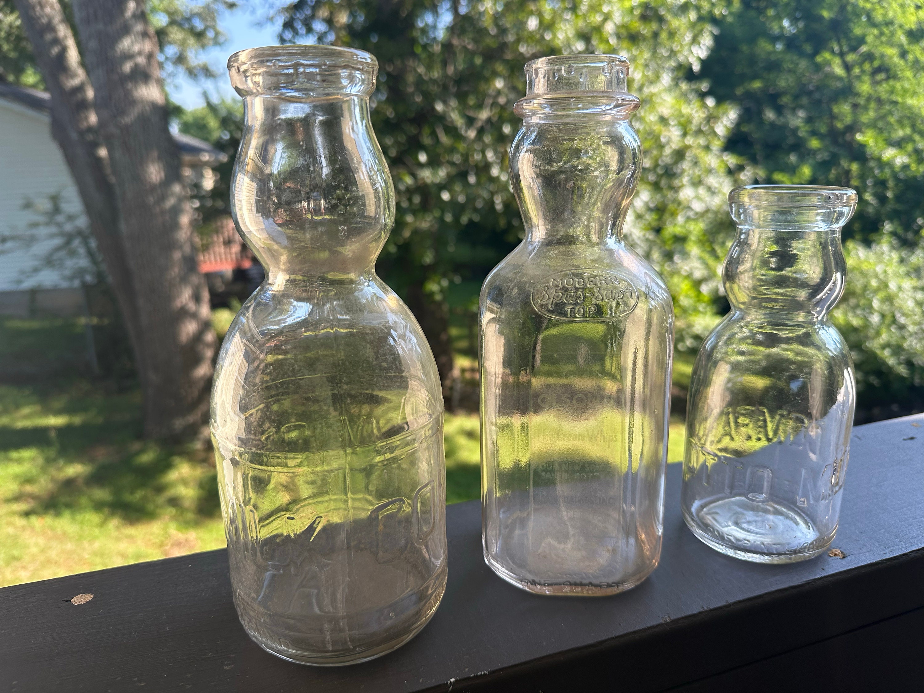 3 Vintage Milk Glass Bottles - Etsy