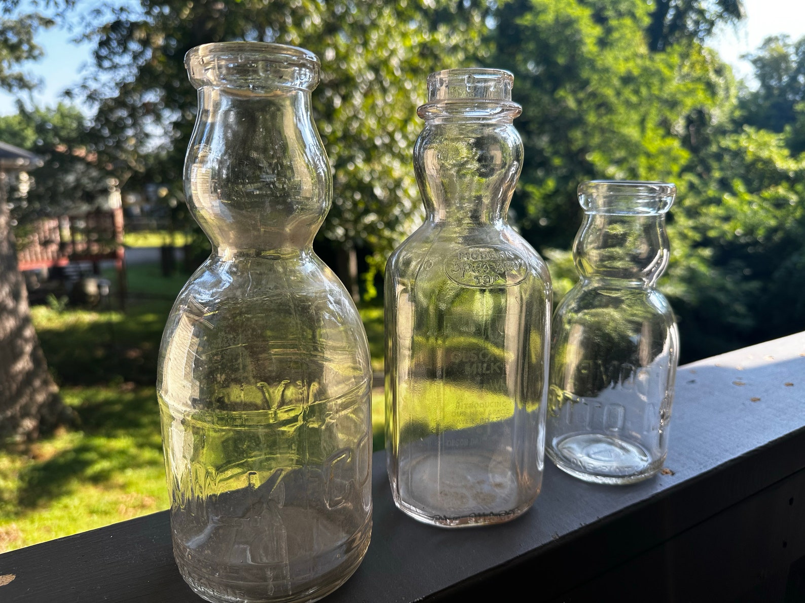 3 Vintage Milk Glass Bottles - Etsy