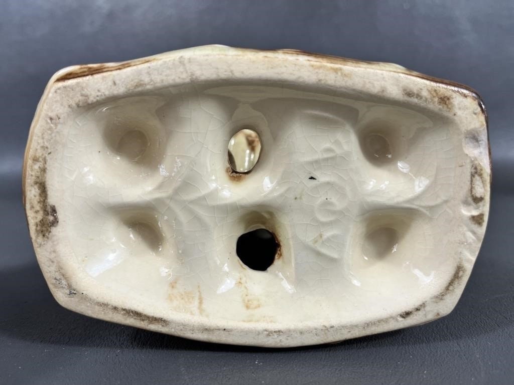 Vintage Mccoy Pottery Signed Vase Double Grape Leaf Cluster 9.25 Inches ...