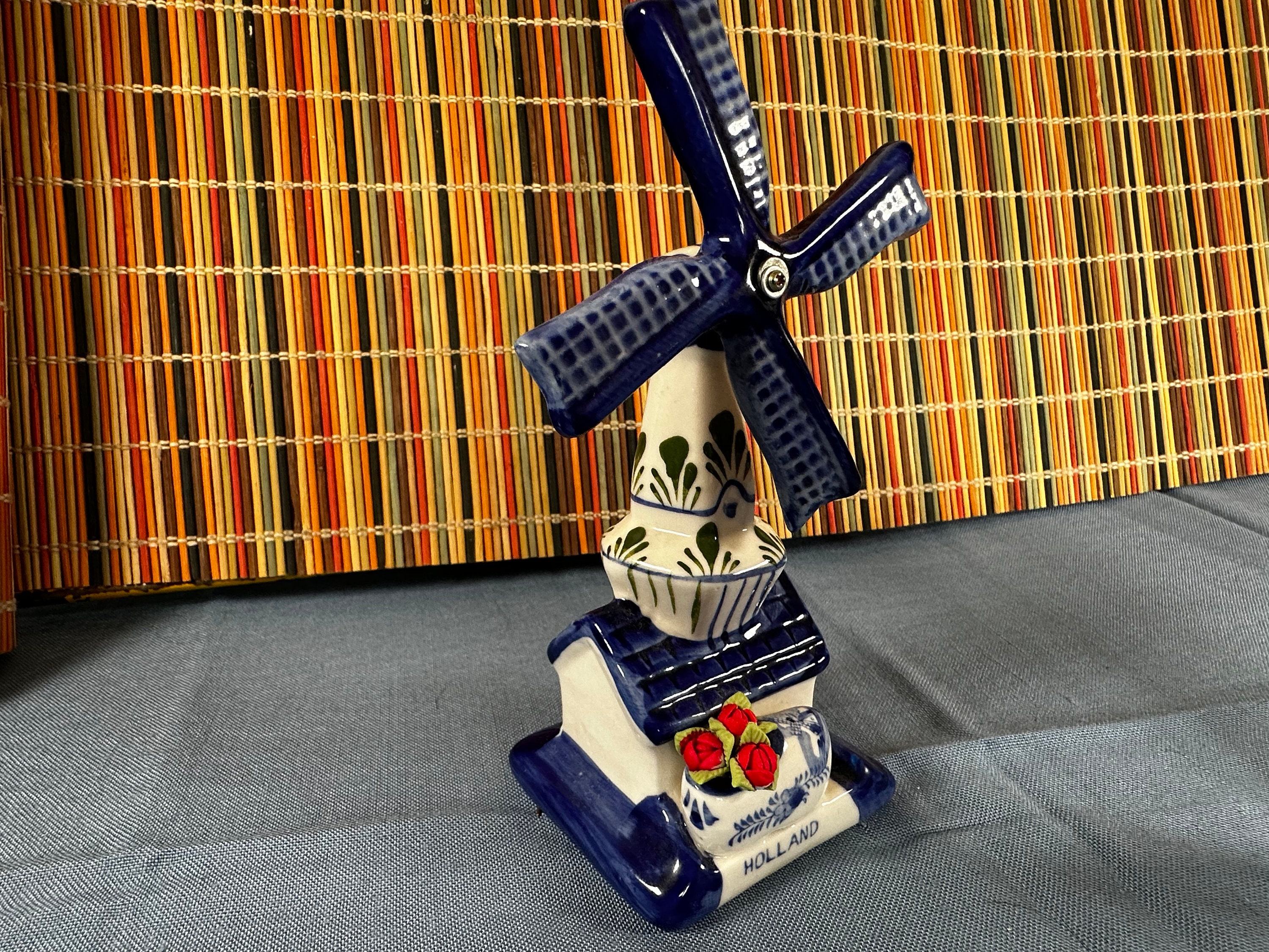 Lot of 2 Delft Blue Porcelain Figurines Windmill and Little Boy - Etsy