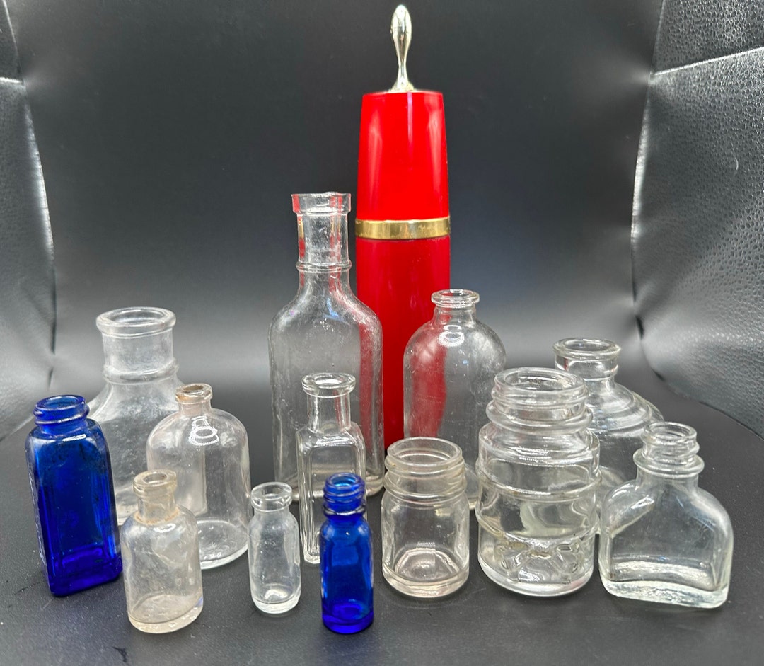 Vintage Lot of 14 Assorted Perfume, Medicine and Other Glass Bottles - Etsy